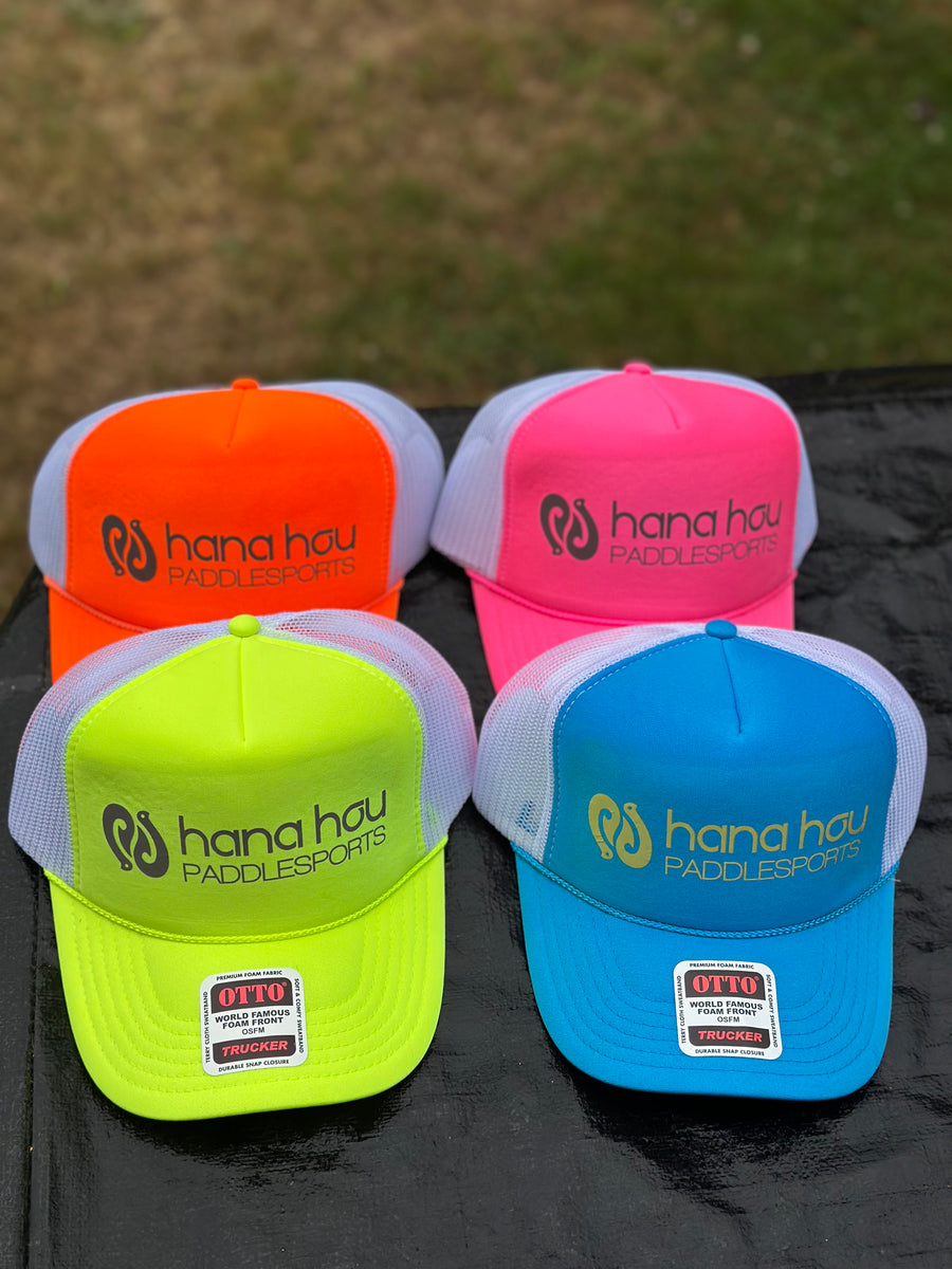 Hana Hou Neon Reflective Logo Trucker Hat – Hana Hou Paddlesports